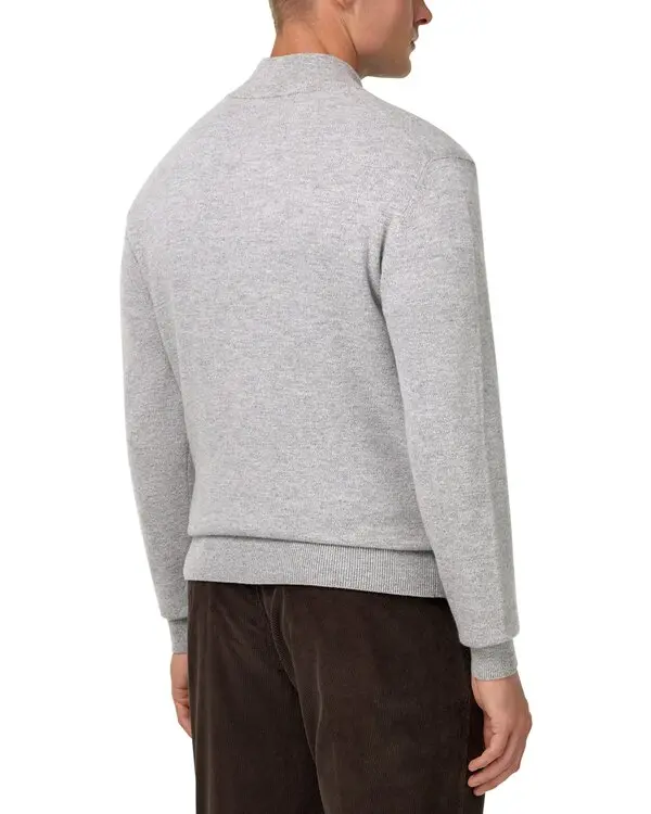 Boggi Milano Zip Front Sweater With Ribbed Details