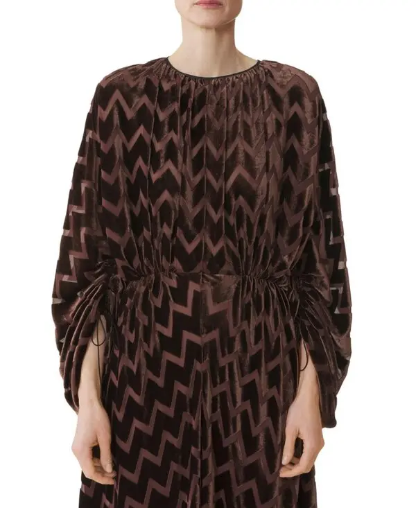 LANVIN Devore Velvet Maxi Dress - Mocha