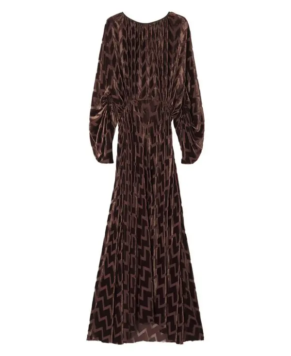 LANVIN Devore Velvet Maxi Dress - Mocha
