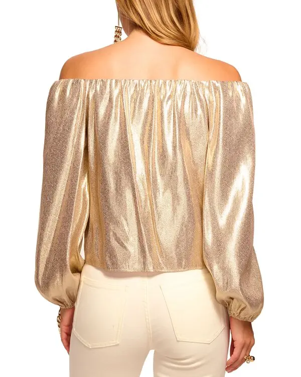 Ramy Brook Esther Metallic Silk-blend Top