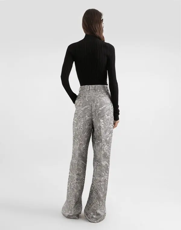 Dolce & Gabbana Lamé Floral Jacquard Trousers
