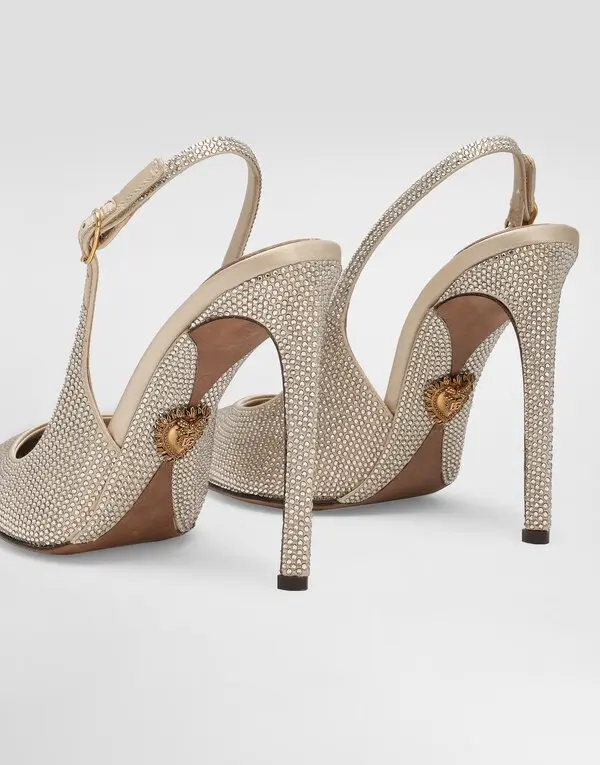 Dolce & Gabbana Devotion Satin Slingback With Rhinestones