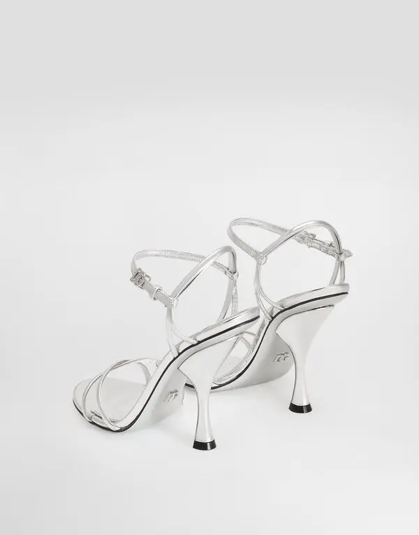 Dolce & Gabbana Sandals In Mirror Calfskin - Silver