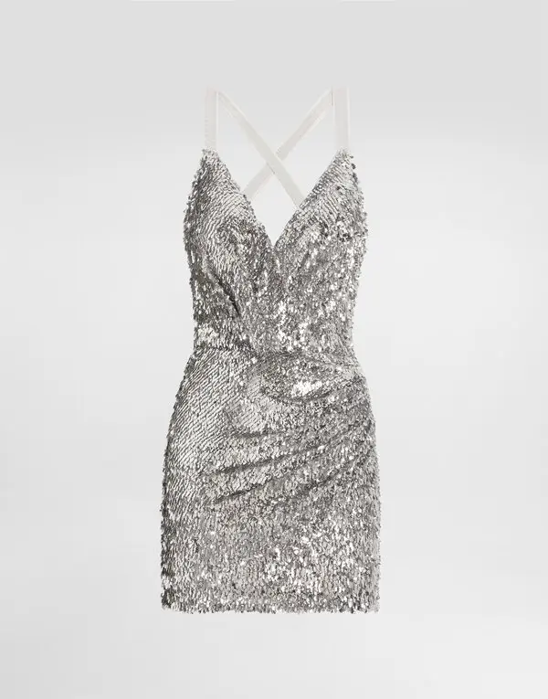 Dolce & Gabbana Sequin Mini Dress - Silver
