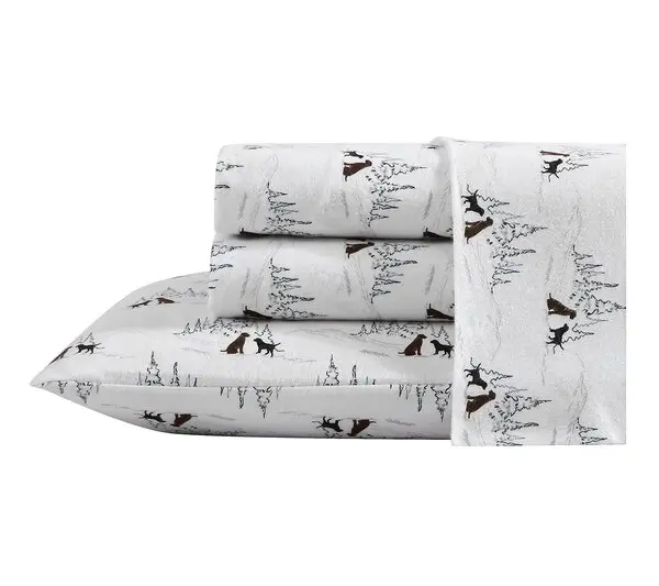 Eddie Bauer Dog Friends White Cotton Full Sheet Set - One-color