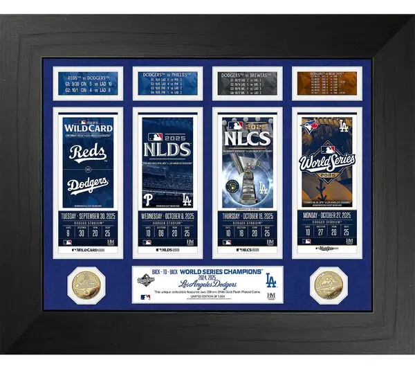 HIGHLAND MINT La Dodgers '25 Deluxe Road To Wor Ld Series Frame - One-color