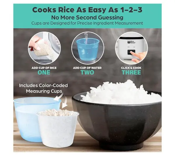 RICE ROBOT Xl 2l Space Saving Ceramic Nonstick Ce Cooker