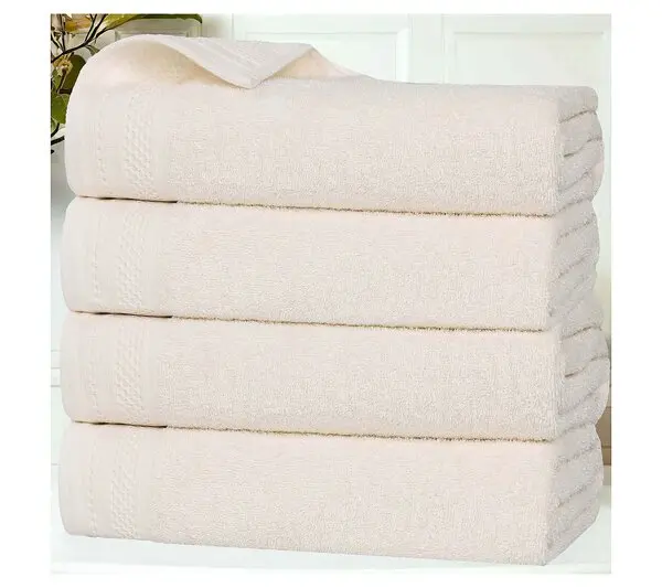 SUPERIOR Honeycomb Waffle Border Cotton Bath To Wel Set - One-color