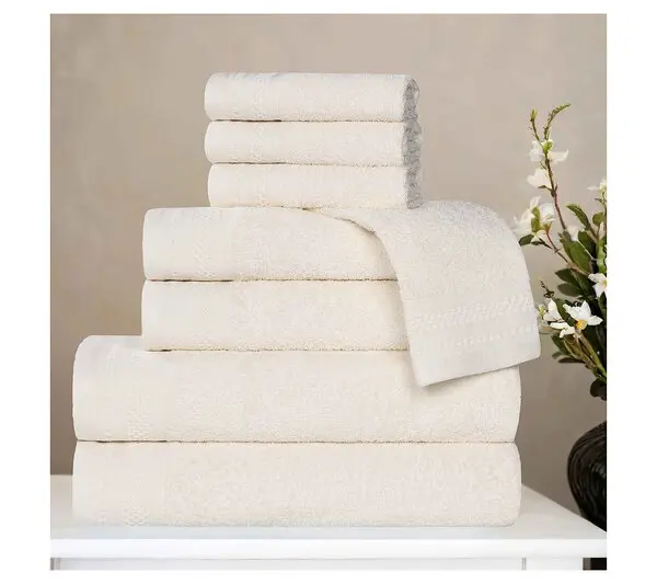 SUPERIOR Honeycomb Waffle Border Cotton 8-piece Towel Set - One-color