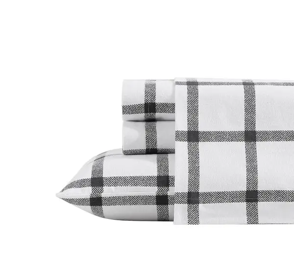 Eddie Bauer Bunkhouse Plaid Beige Cotton Queen Sheet Set
