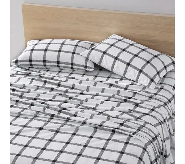 Eddie Bauer Bunkhouse Plaid Beige Cotton Queen Sheet Set