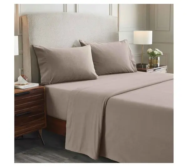 SUPERIOR Rome Flannel Solid Sheet Set, King - One-color