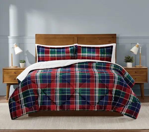 TRULY SOFT Cuddle Warmth Ivan Plaid King Comfor Ter Set - One-color