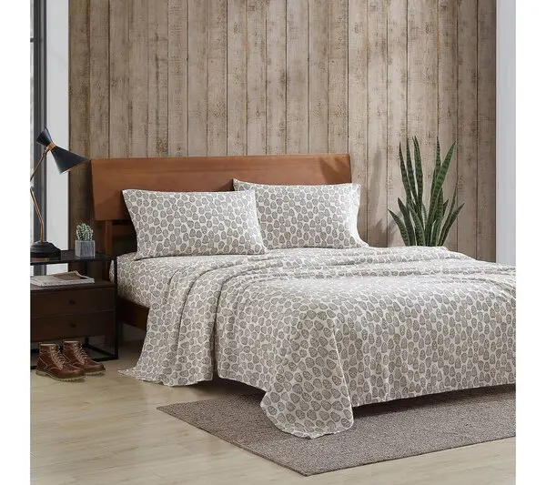 Eddie Bauer Little Creek Pine Cone Beige Cotton Full Sheet Set - One-color