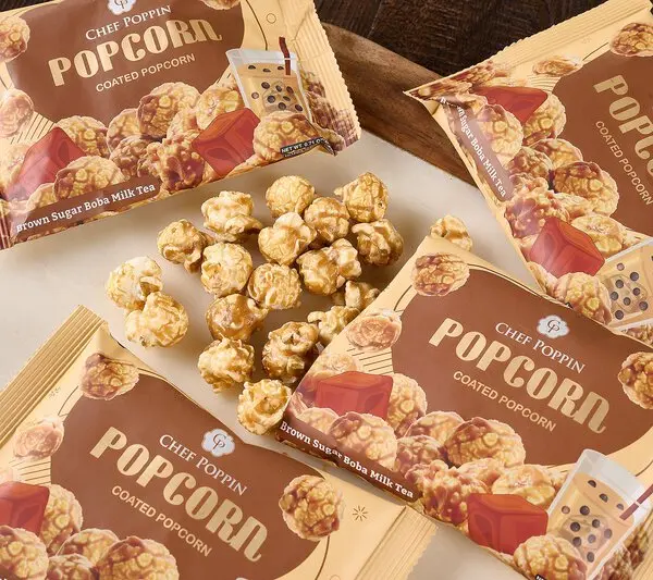 CHEF POPPIN Grab & Go Gourmet Coated Popcorn Bags - One-color