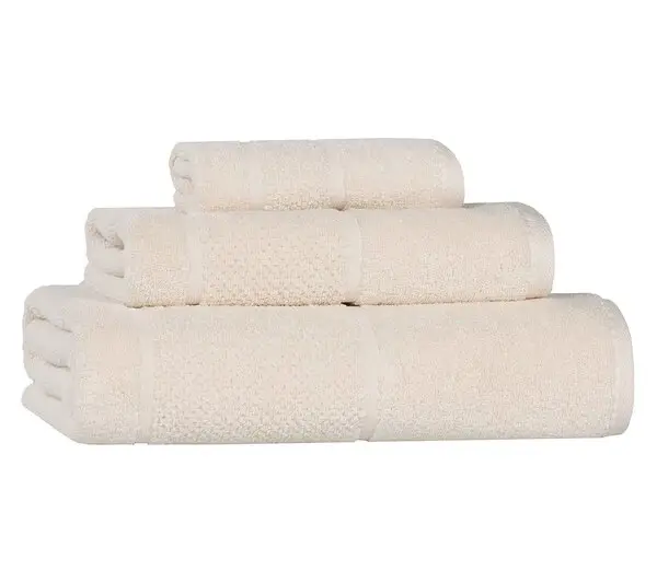 SUPERIOR Mile Cotton Blend Solid 3-piece Towel Et - One-color