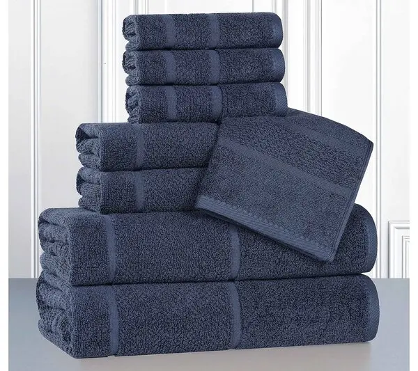 SUPERIOR Mile Cotton Blend Solid 8-piece Towel Et