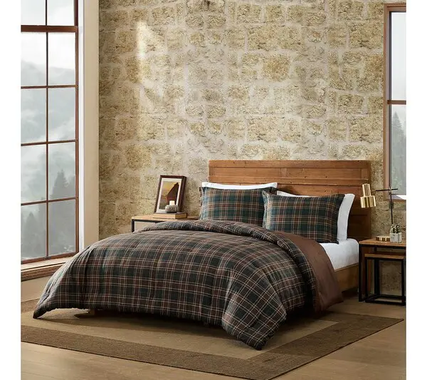 Eddie Bauer Huntley Plaid Brown King Comforter Set - One-color