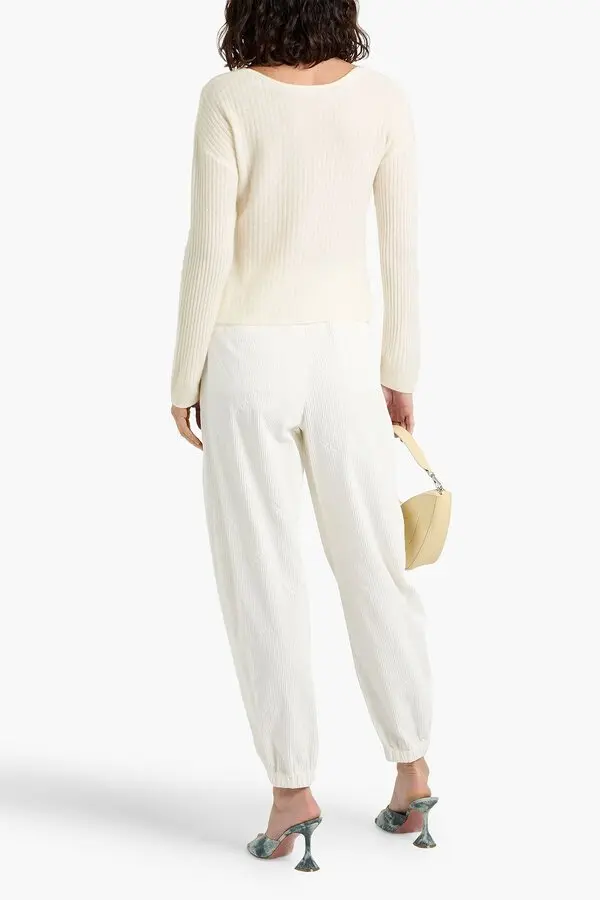 Naadam Coasta Wrap-effect Ribbed Cashmere Sweater