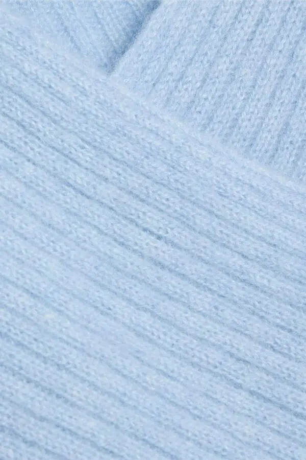 Naadam Coasta Wrap-effect Ribbed Cashmere Sweater - Light Blue