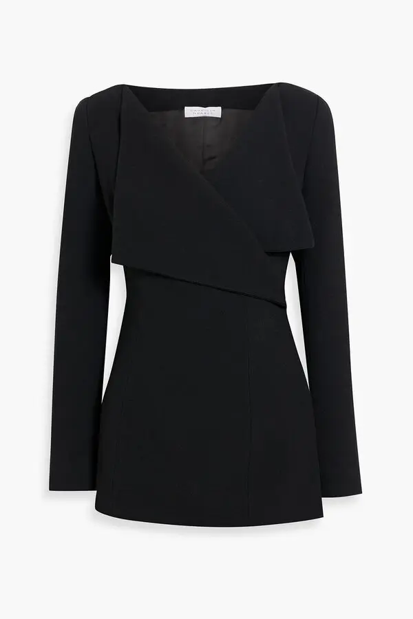 Gabriela Hearst Keir Wool-crepe Wrap Jacket