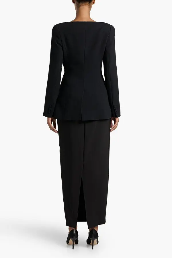 Gabriela Hearst Keir Wool-crepe Wrap Jacket
