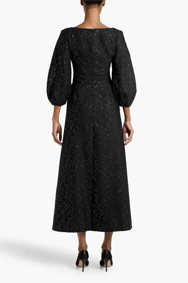 Gabriela Hearst Madyn Sequin-embellished Wool-blend Midi Dress - Black