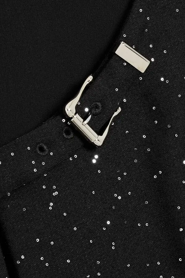 Gabriela Hearst Madyn Sequin-embellished Wool-blend Midi Dress - Black