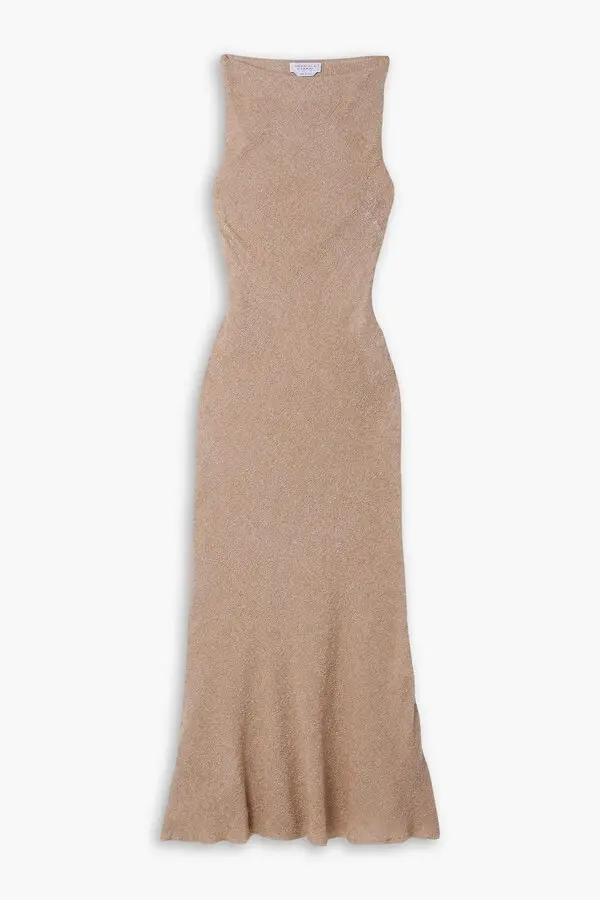 Gabriela Hearst Seren Silk And Camel Wool-blend Maxi Dress - Sand