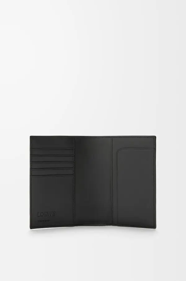 Loewe Puzzle Passport Cover In Supple Grained Leather Skin - Black