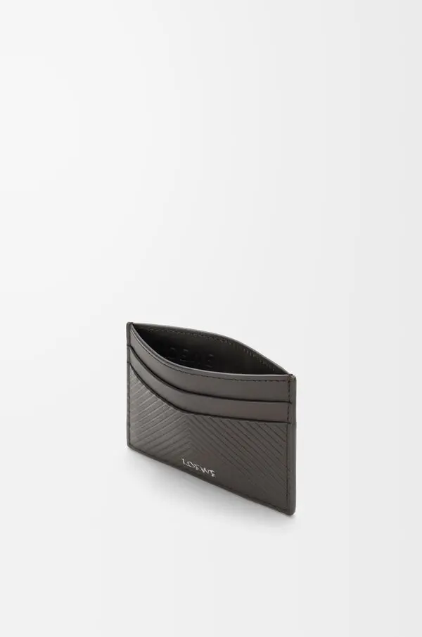Loewe Plain Cardholder In Textured Classic Leather Skin - Dark Grey