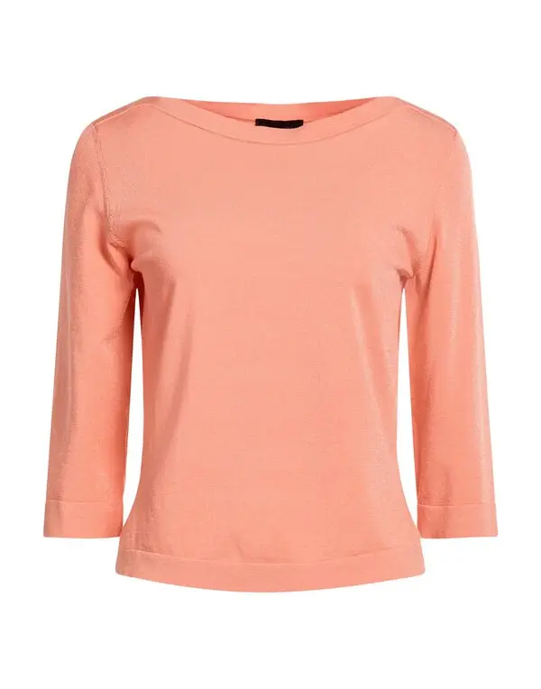 ROBERTO COLLINA Knitted 3/4 Sleeve Sweater - Orange