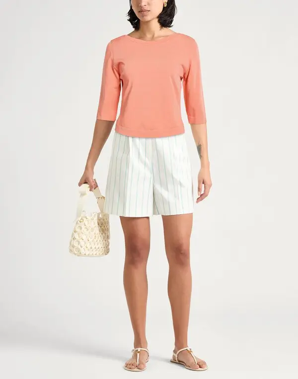 ROBERTO COLLINA Knitted 3/4 Sleeve Sweater - Orange