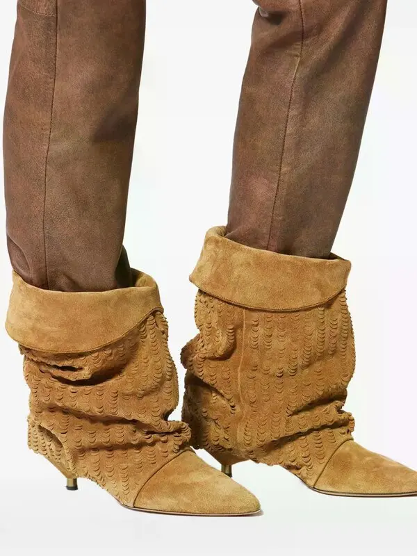Isabel Marant Étoile Edrik Embossed Suede Boots - Brown
