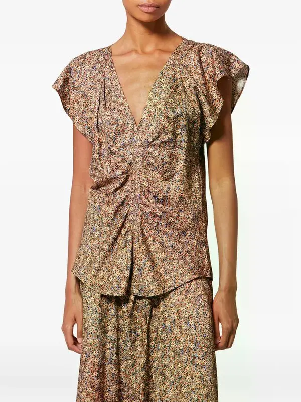 Isabel Marant Étoile Lonea Ruffled Top - Brown