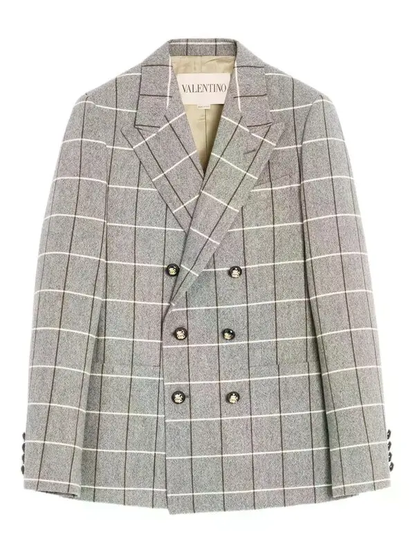 Valentino Garavani Double-breasted Check-pattern Blazer