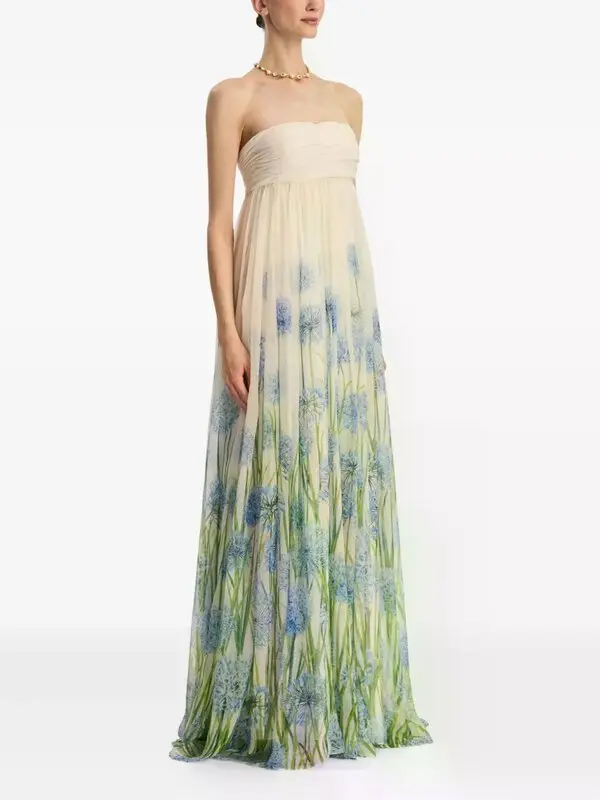 Oscar De La Renta Allium Chiffon Gown