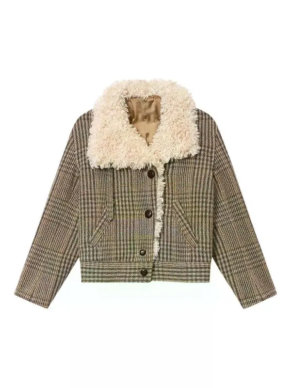 MARANT ETOILE Fadia Check Jacket - Brown