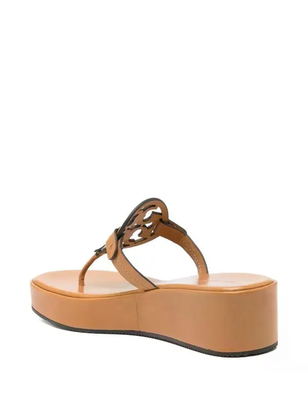 Tory Burch 25mm Miller Wedge Sandals - Brown