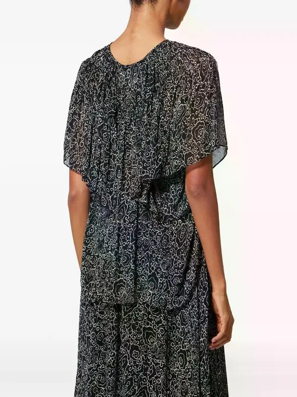MARANT ETOILE Neslya Printed Blouse - Black