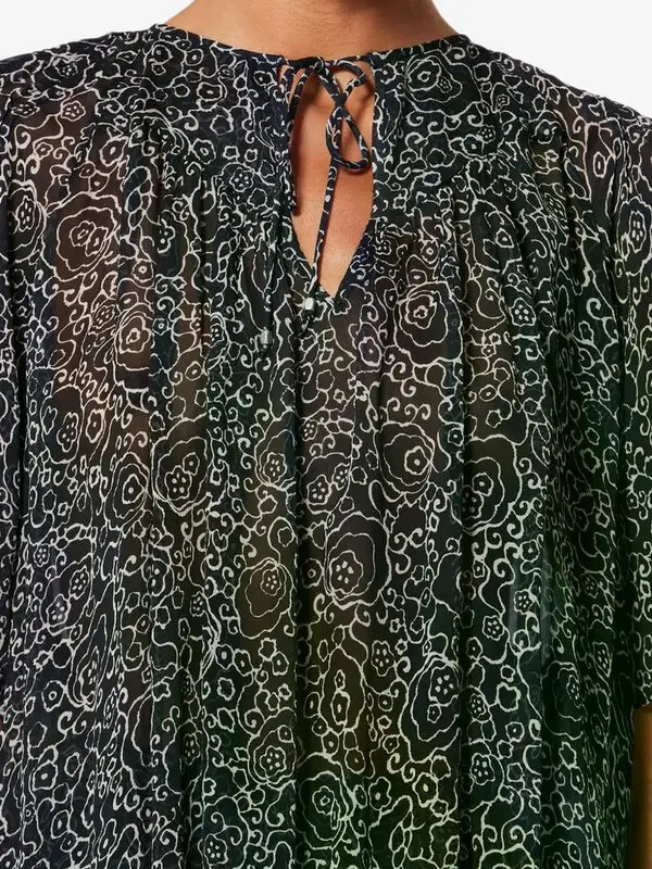 MARANT ETOILE Neslya Printed Blouse - Black