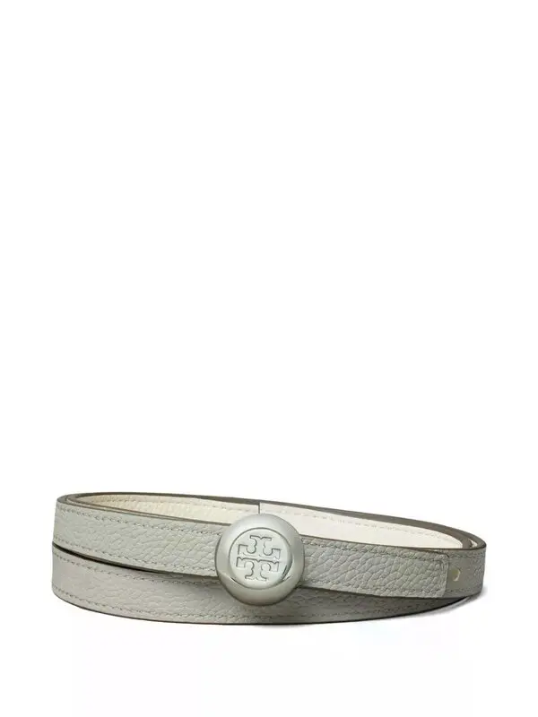 Tory Burch Romy Reversible Logo Belt - Grey