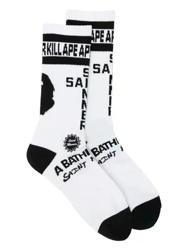 SAINT MXXXXXX X Bape Socks - White