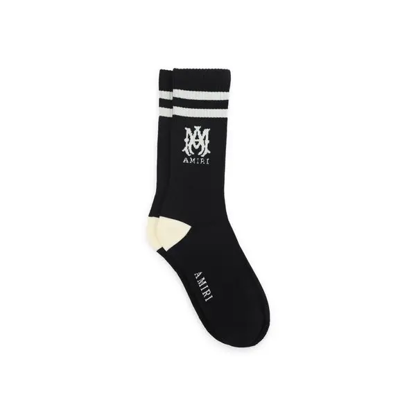 Amiri Striped Logo Socks - Black