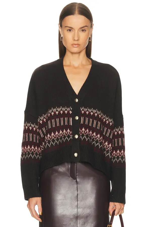 Sablyn Elliot B Boxy Cropped Fairisle Cardigan - Oaktree Multi