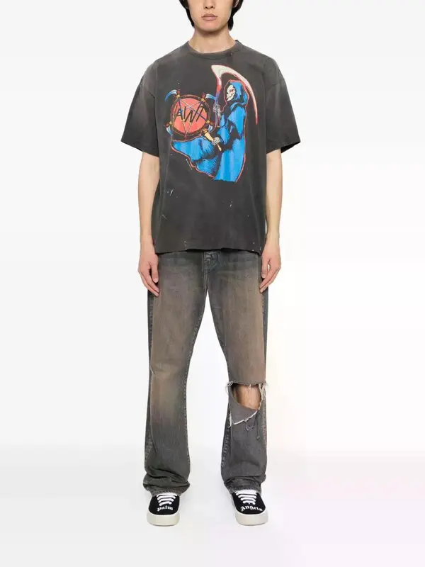 SAINT MXXXXXX Graphic-print T-shirt - Grey