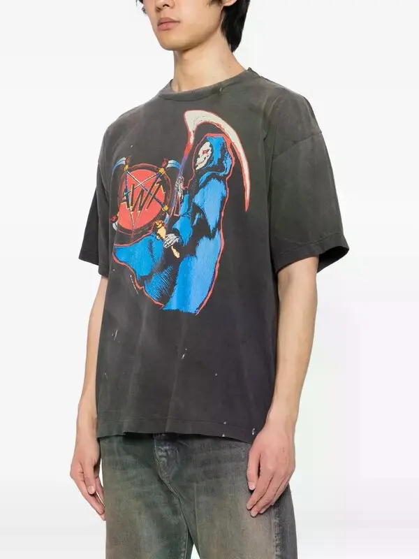 SAINT MXXXXXX Graphic-print T-shirt - Grey