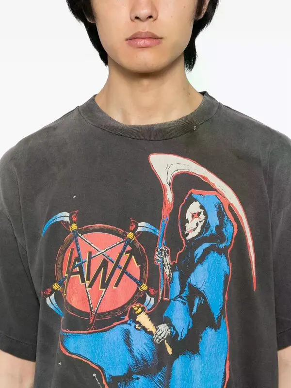 SAINT MXXXXXX Graphic-print T-shirt - Grey