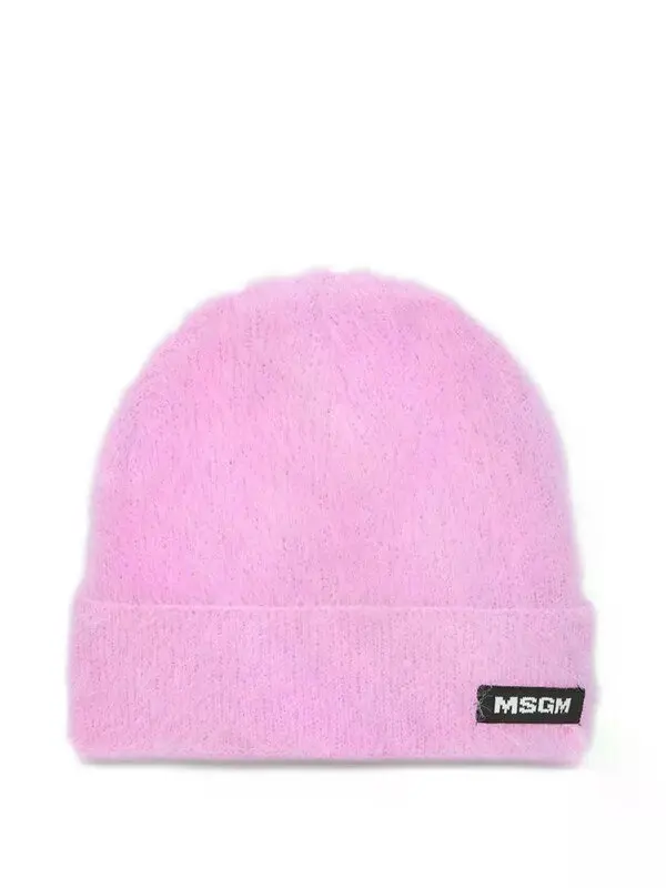 MSGM Logo-patch Beanie - Pink