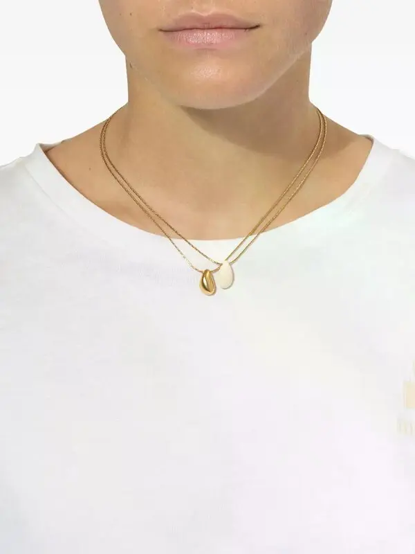Isabel Marant Étoile Tone Buffalo Bone Drop Pendant Necklace